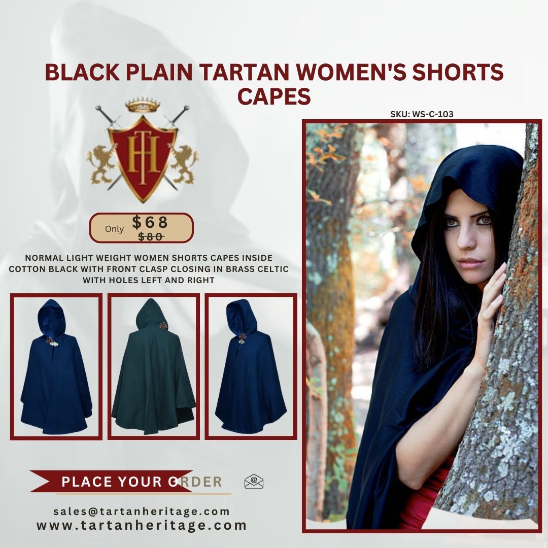 Black Plain Tartan Women's Shorts Capes – Tartan Heritage