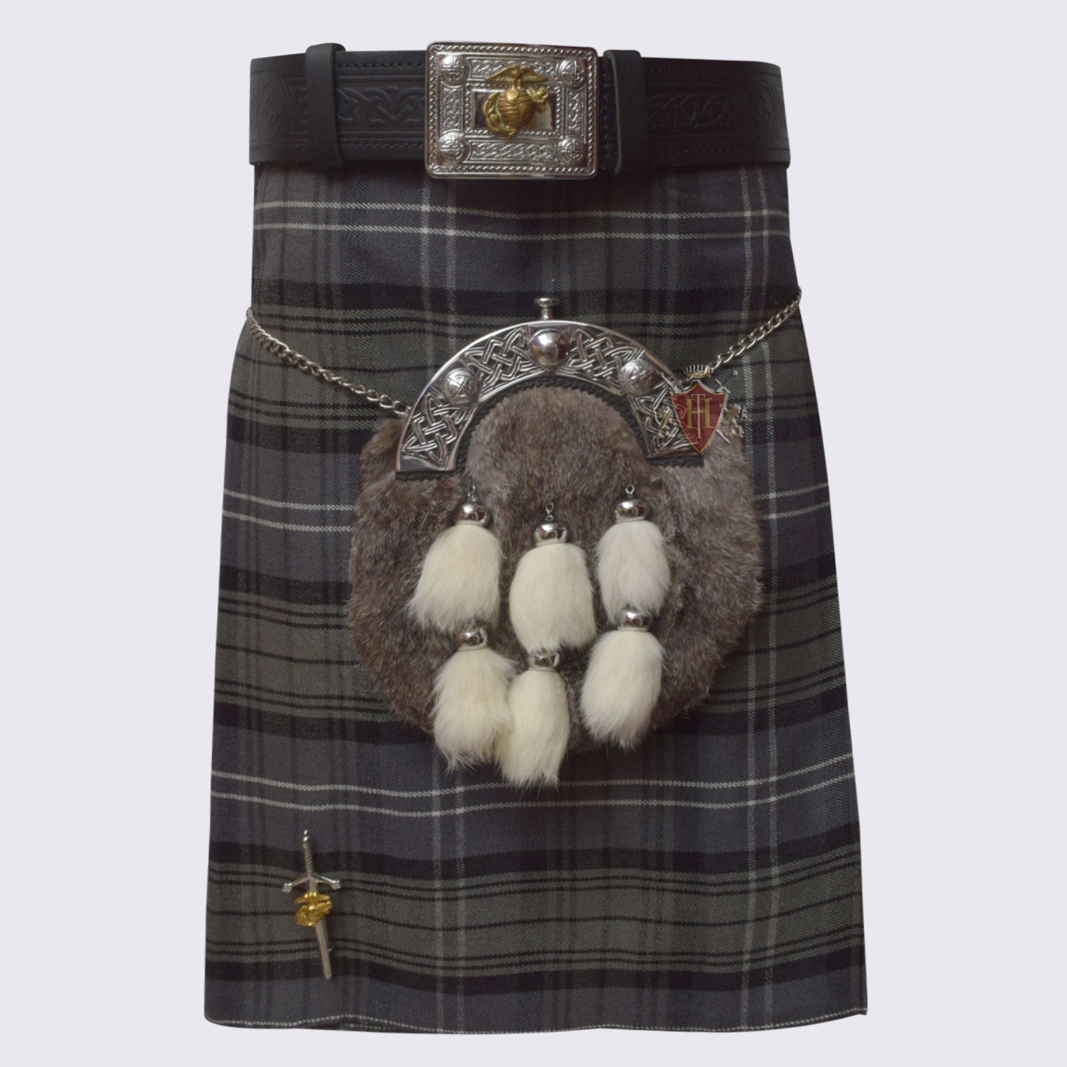 Men’s Hamilton Grey Charcoal Tartan Kilt – Tartan Heritage