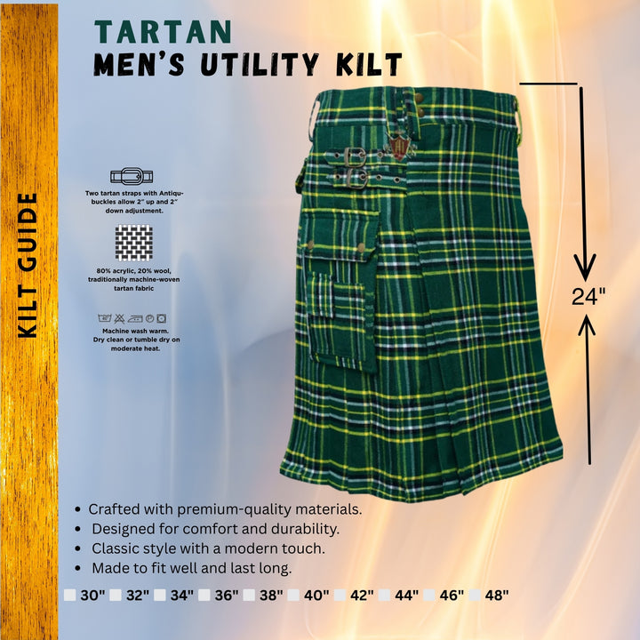 Dark Irish National Tartan Utility Kilt – Tartan Heritage